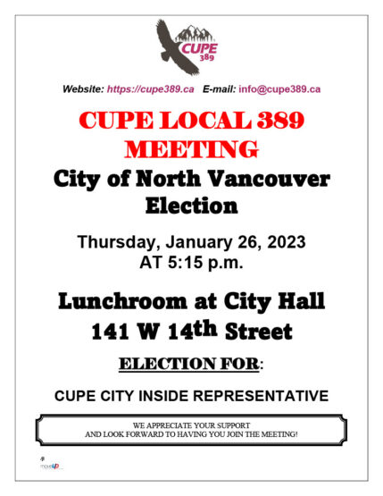 Election – City of North Vancouver – Union Inside Representative – 2023 ...