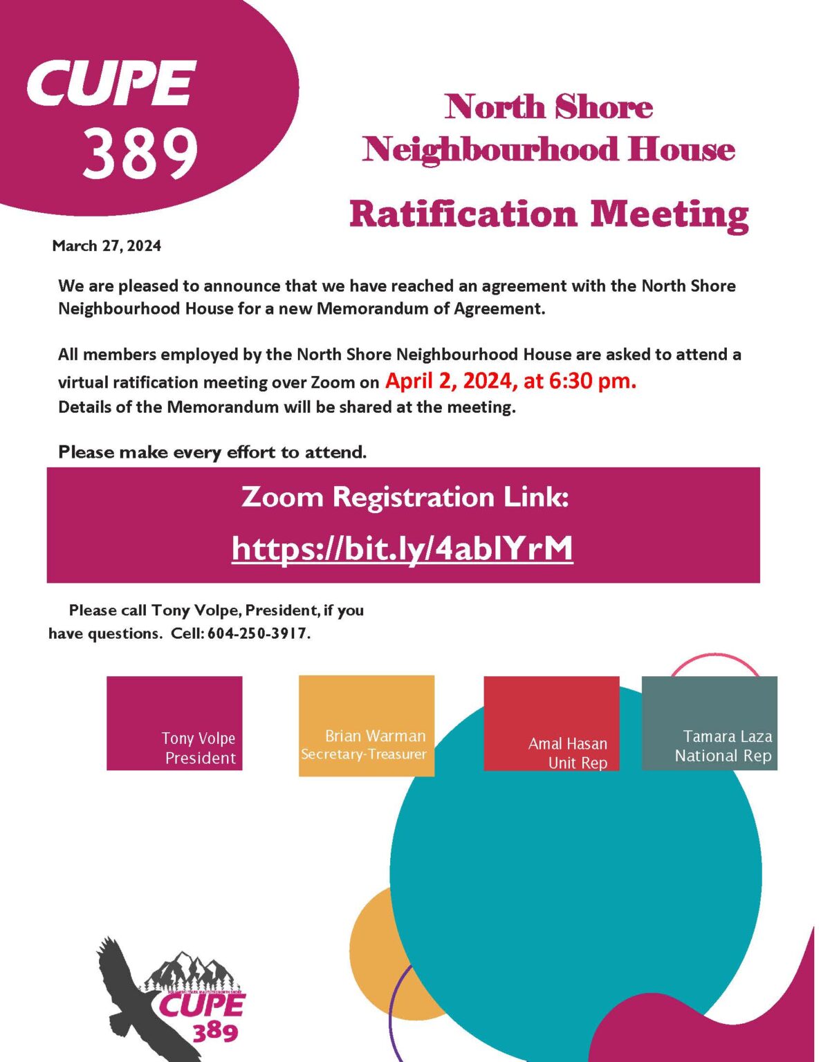 NSNH – Ratification Meeting – April 2, 2024 @ 6:30 PM – ZOOM – CUPE 389