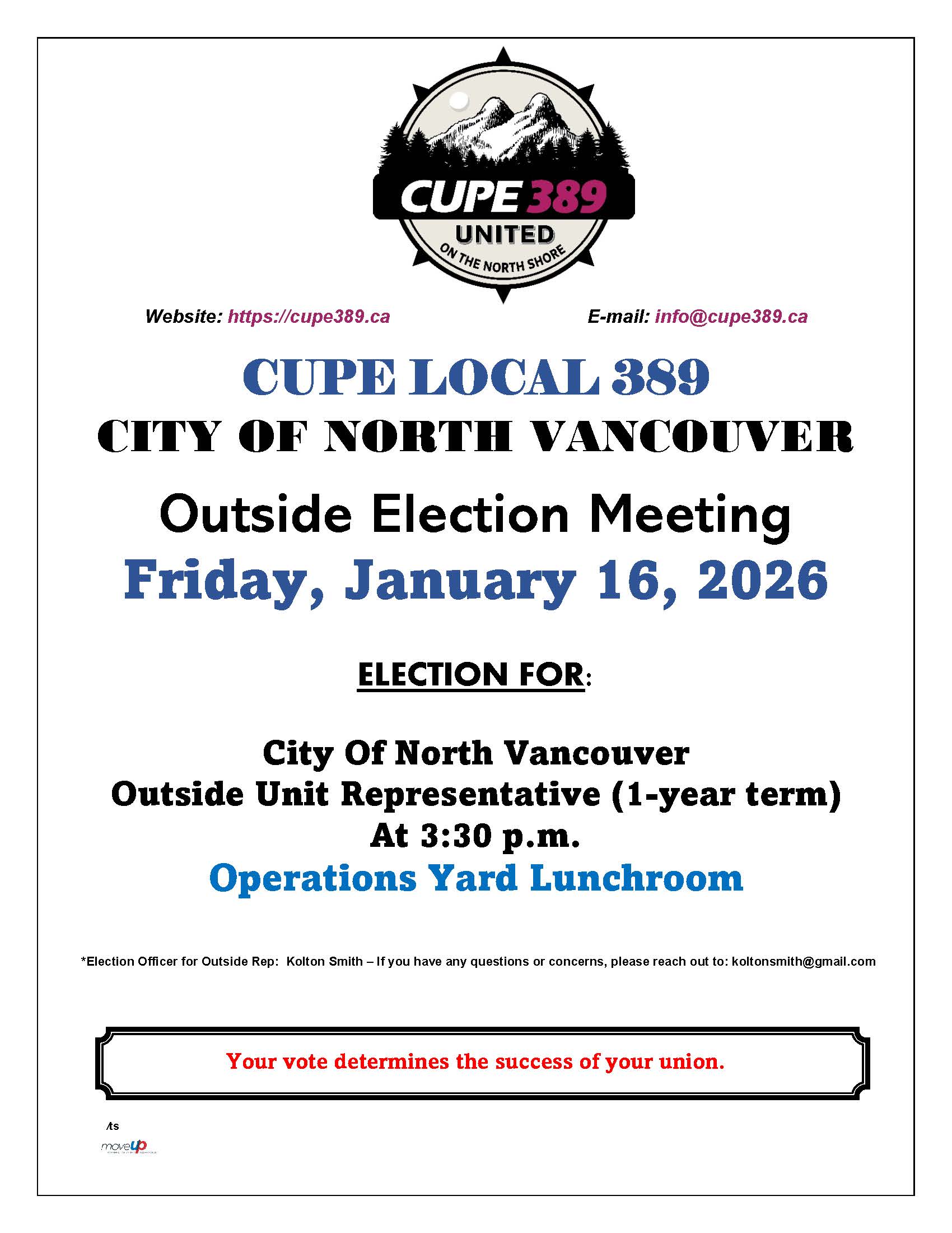CNV Outside Unit Representative Election – January 16, 2026 – In Person ...